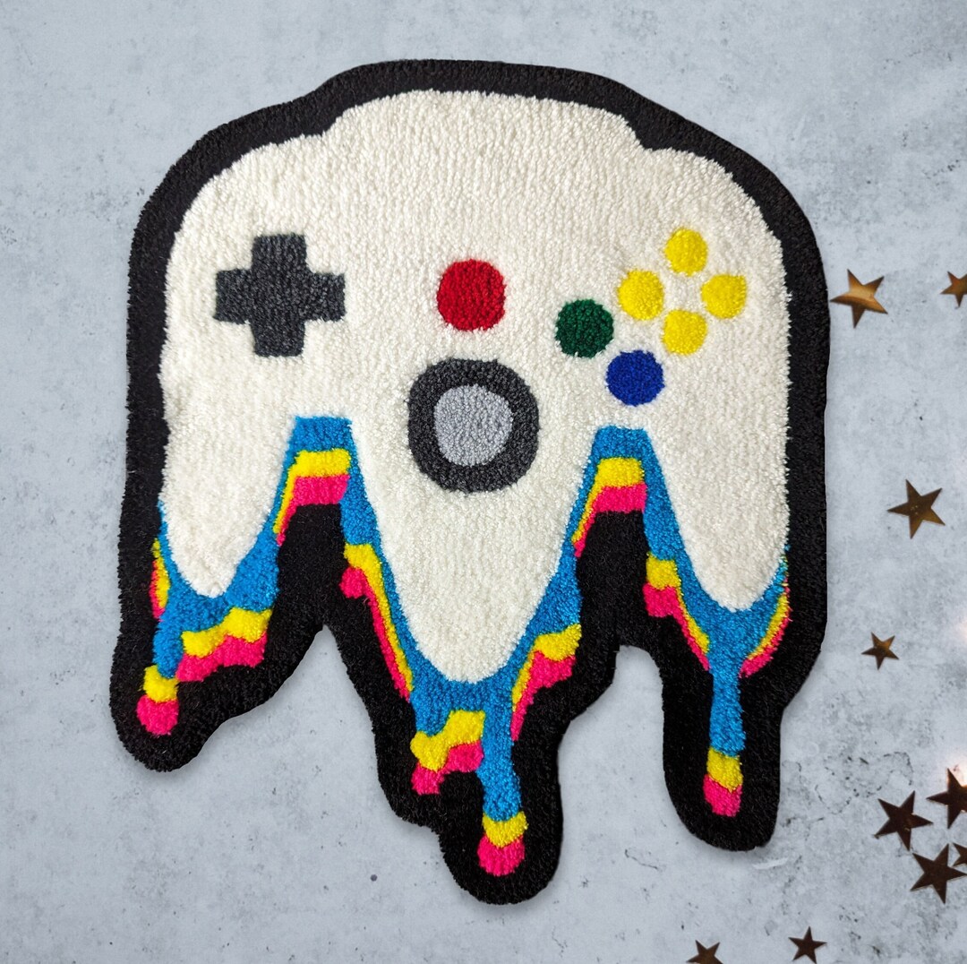 N64 Controller Rug - Hand-made Tufted Gamer Rug - Etsy