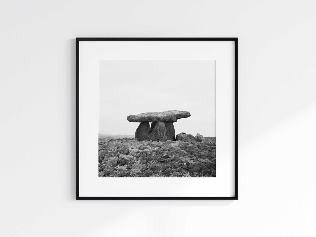 Dolmen Photography Print: Black and White Stones Wall Art (digital ...