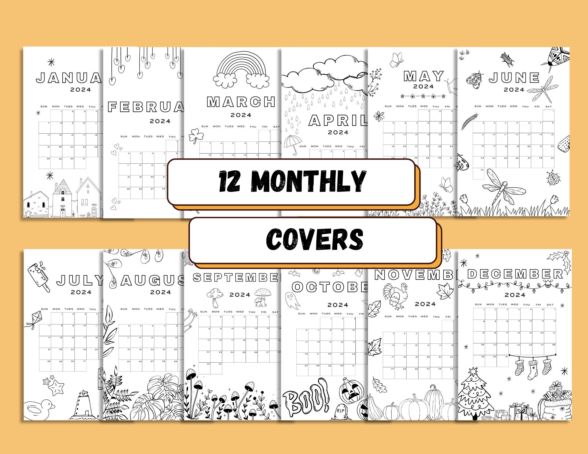 Complete 2024 Bullet Journal Collection 150 Pages - Etsy