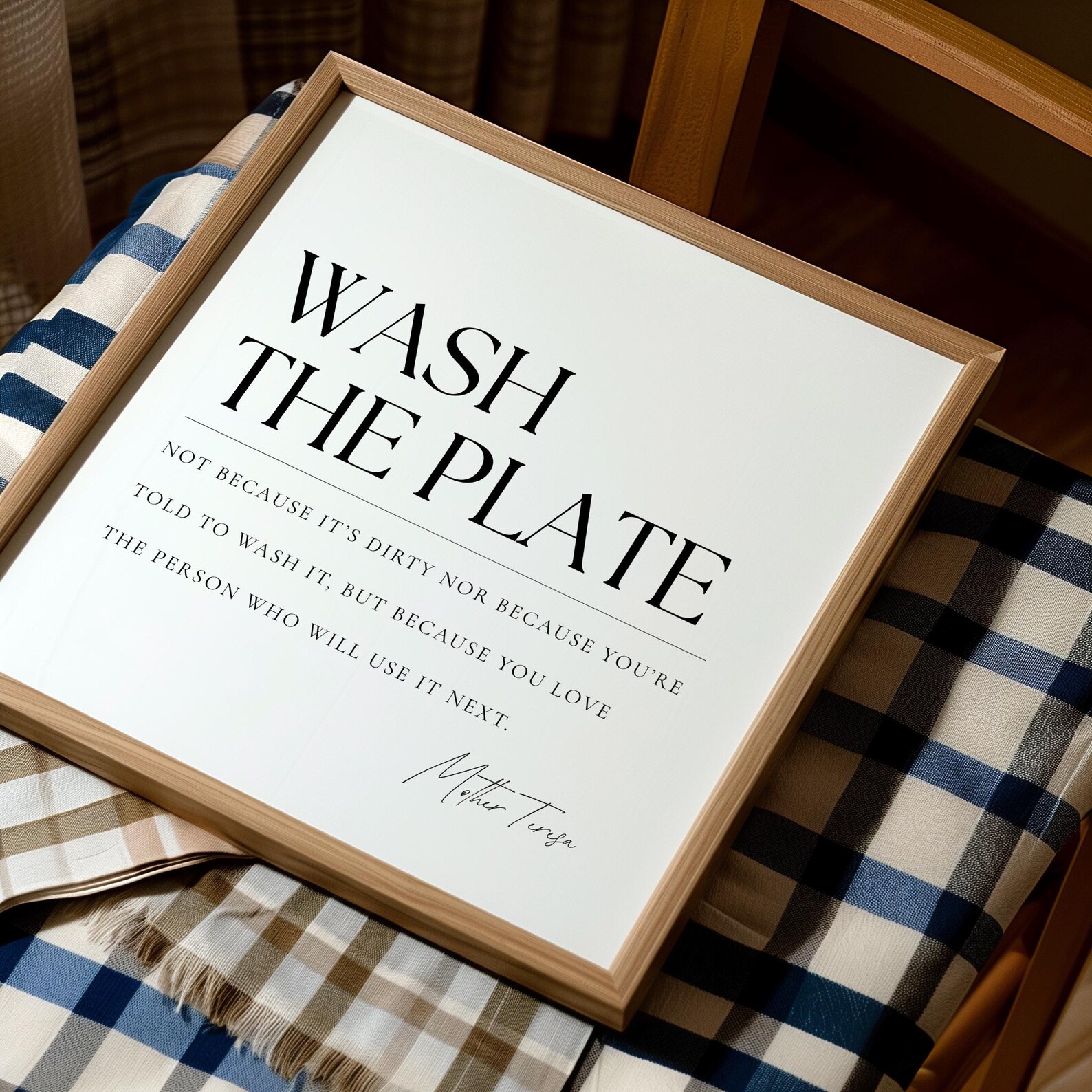 Wash the Plate, Mother Teresa Quote, Kitchen Wall Art, Kitchen Quote ...