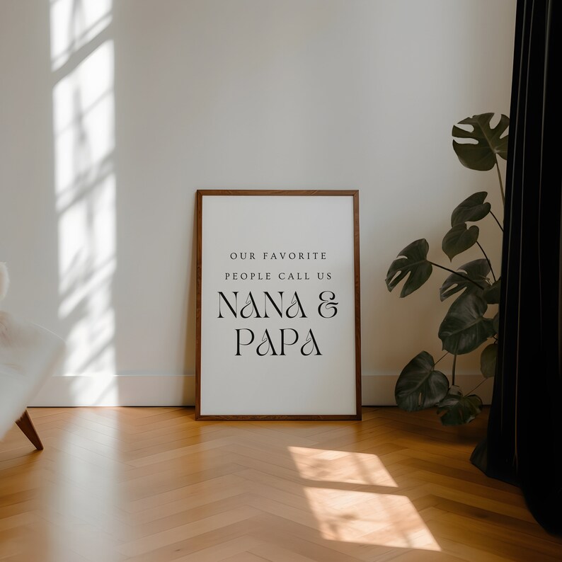 Our Favorite People Call Us Nana & Papa Printable, Nana and Papa Wall ...