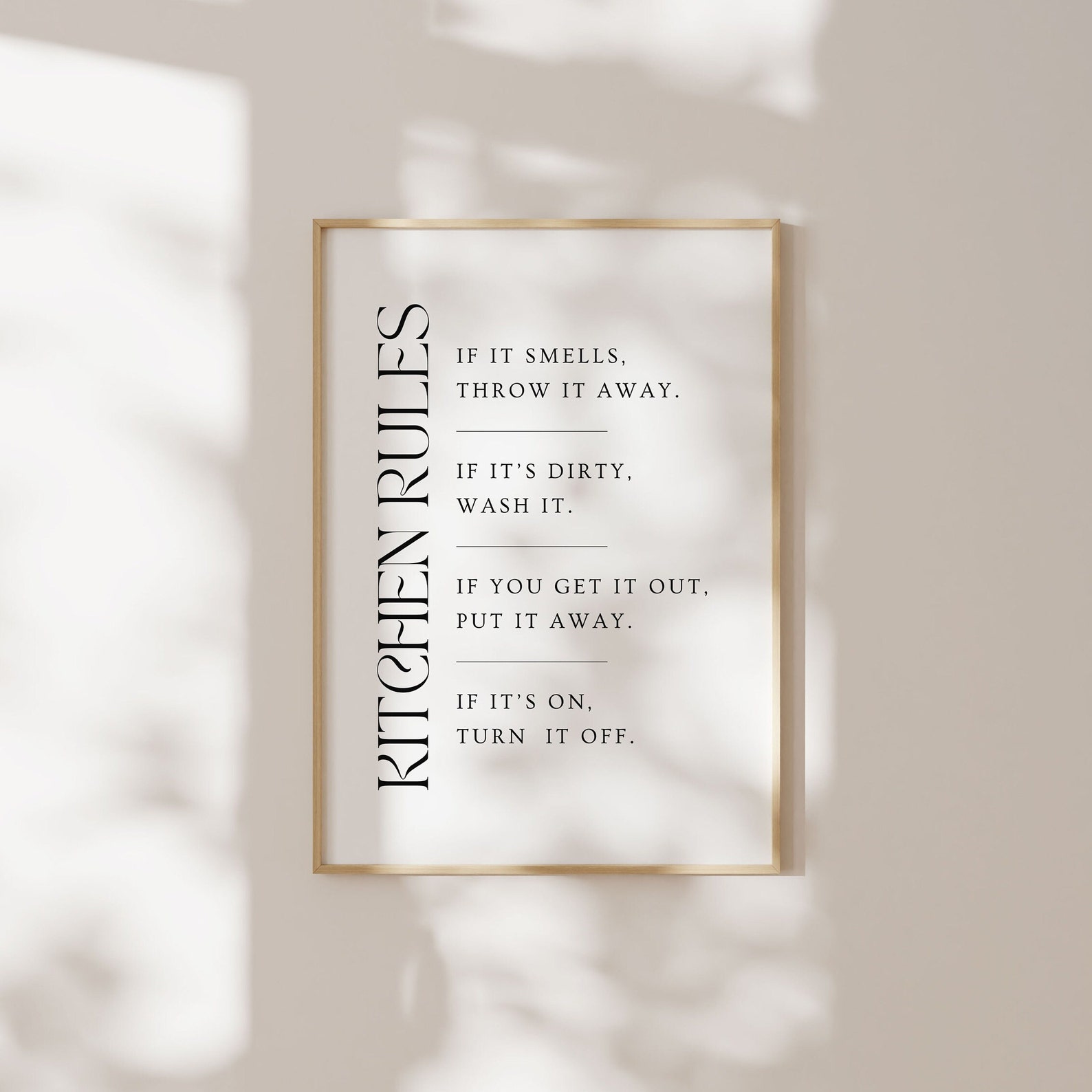 Kitchen Rules Wall Art, Kitchen Rules Printable, Kitchen Wall Decor ...