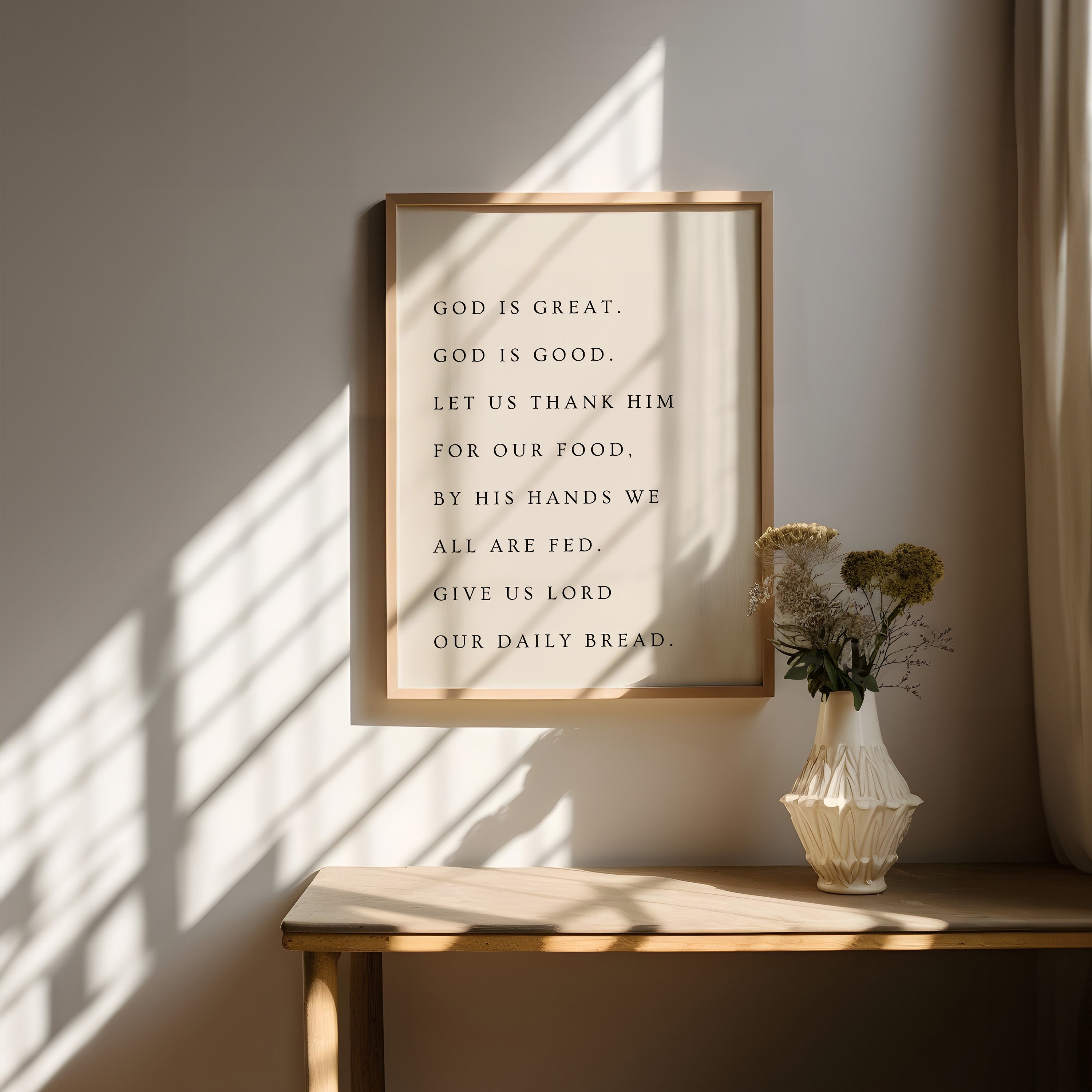 God is Great, Christian Printable, Christian Wall Art, Kitchen Wall Art ...