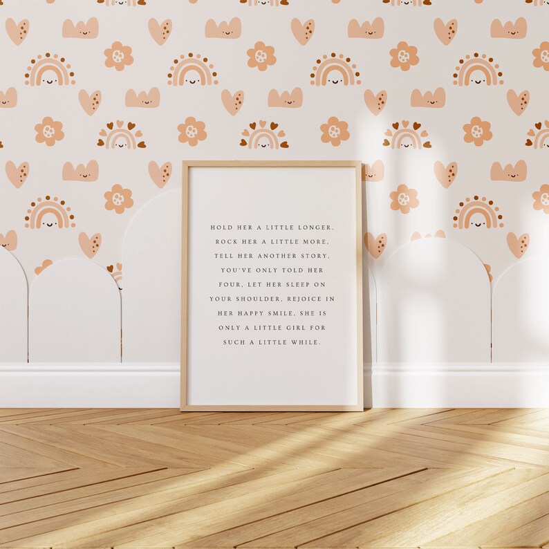 Hold Her A Little Longer, Minimal Nursery Quote Printable, Nursery Wall ...