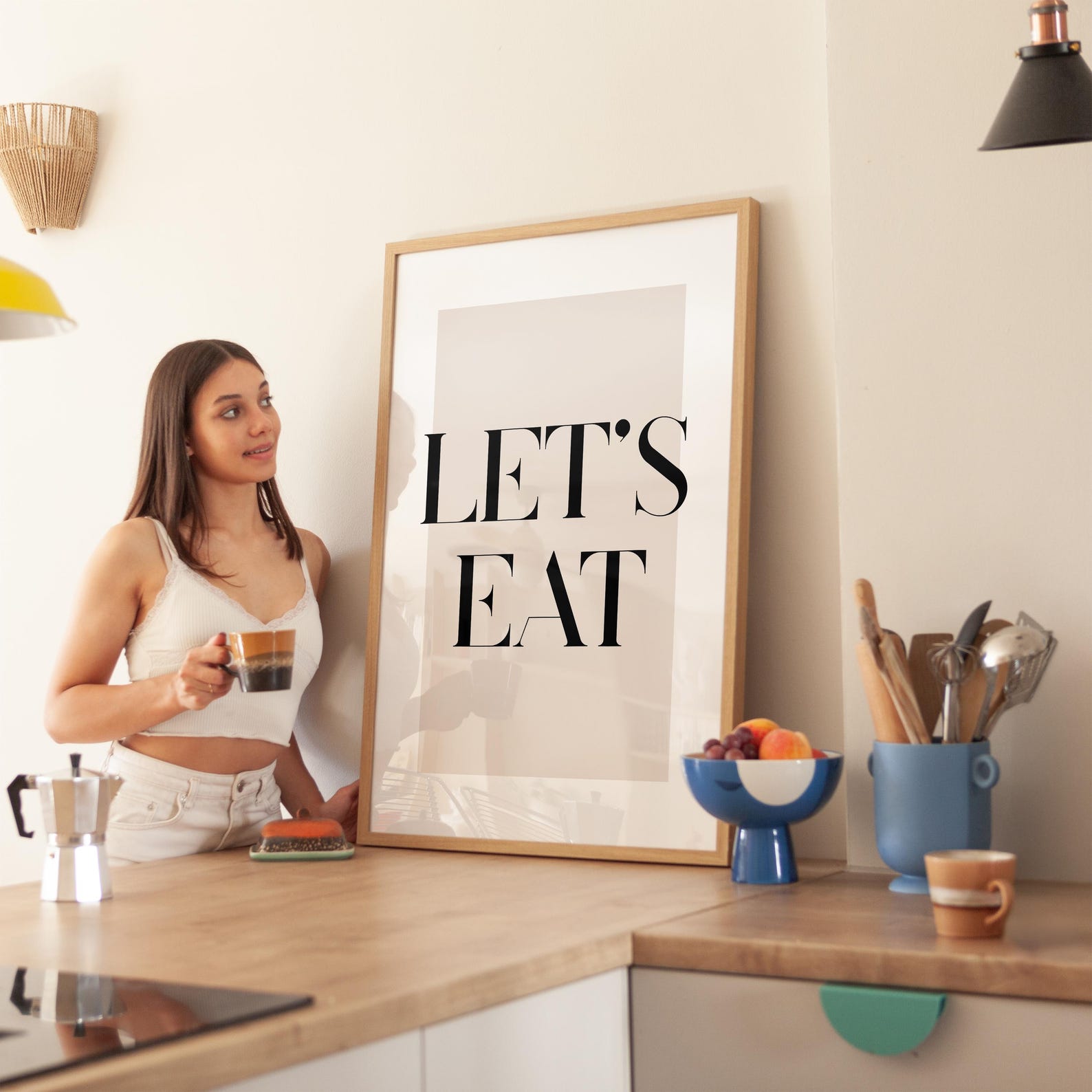 Let's Eat Printable, Kitchen Wall Decor, Kitchen Print, Dining Room ...