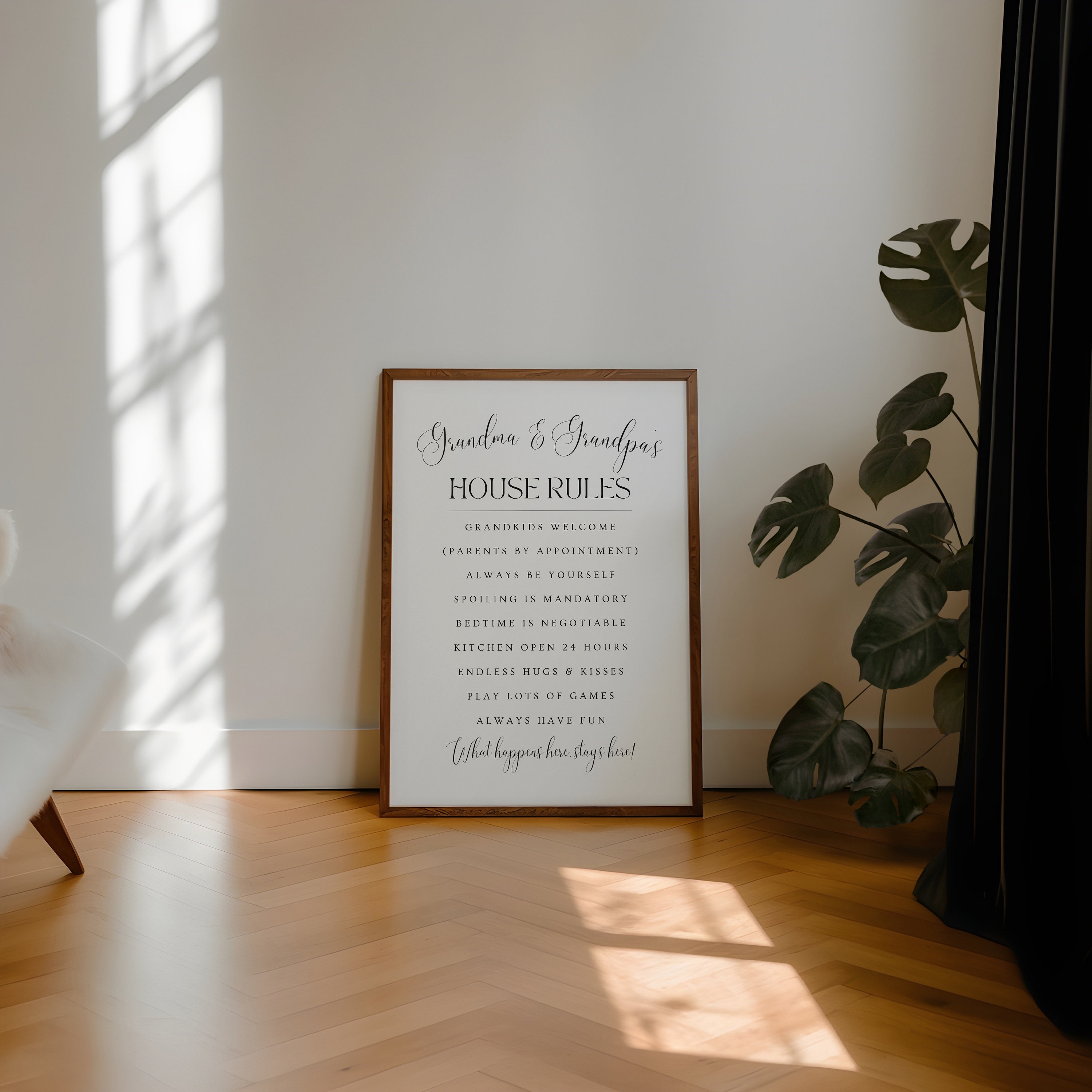 Grandma & Grandpa's House Rules Printable, House Rules Wall Art ...