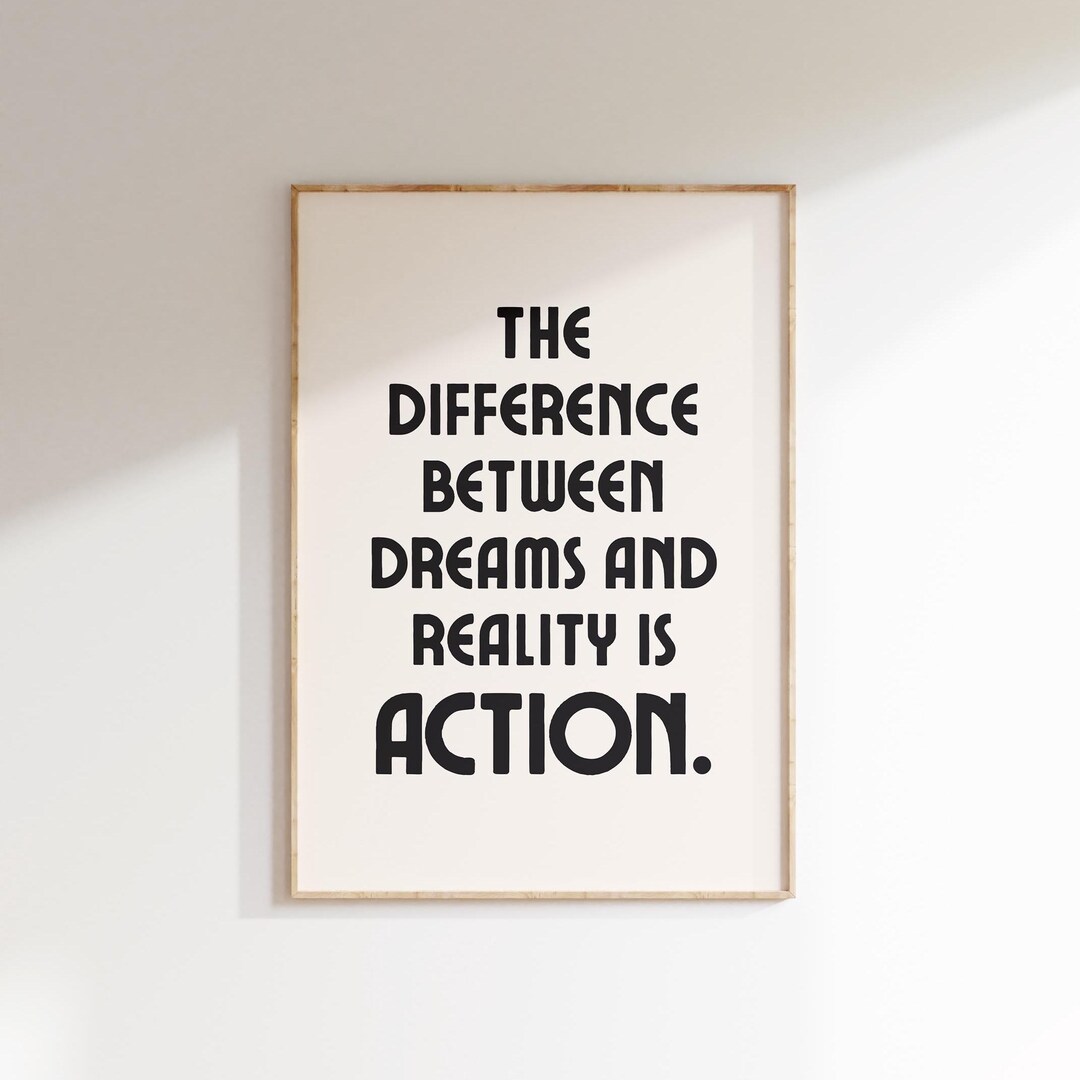 Take Action Quote, Home Office Printable Wall Art, Inspirational Quote ...