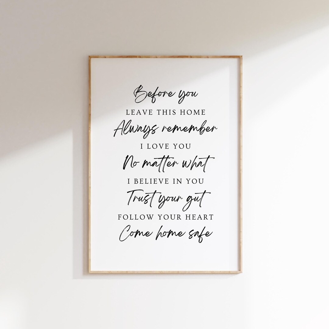 Before You Leave This Home Printable, Entryway Wall Art, Family ...