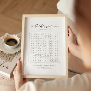 Custom Family Wordsearch Wall Art, Custom Family Name Print, Custom ...