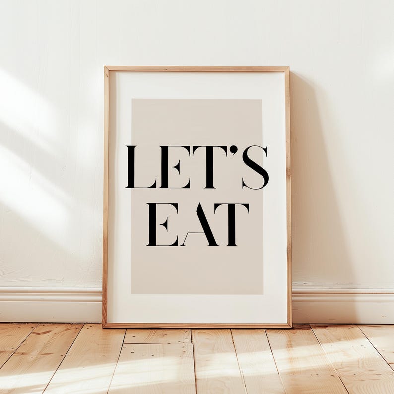 Let's Eat Printable, Kitchen Wall Decor, Kitchen Print, Dining Room ...