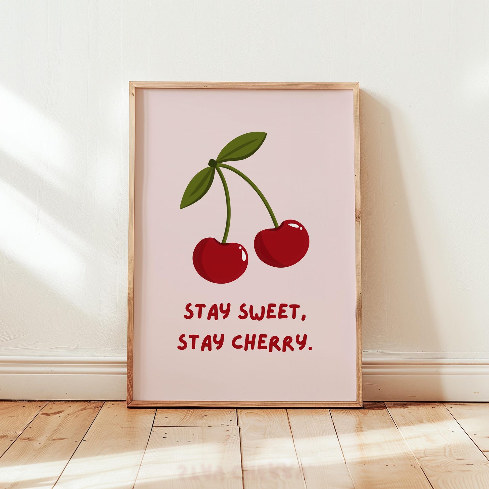 Stay Sweet, Stay Cherry, Cherry Wall Art, Cute Cherry Prints, Cherry ...
