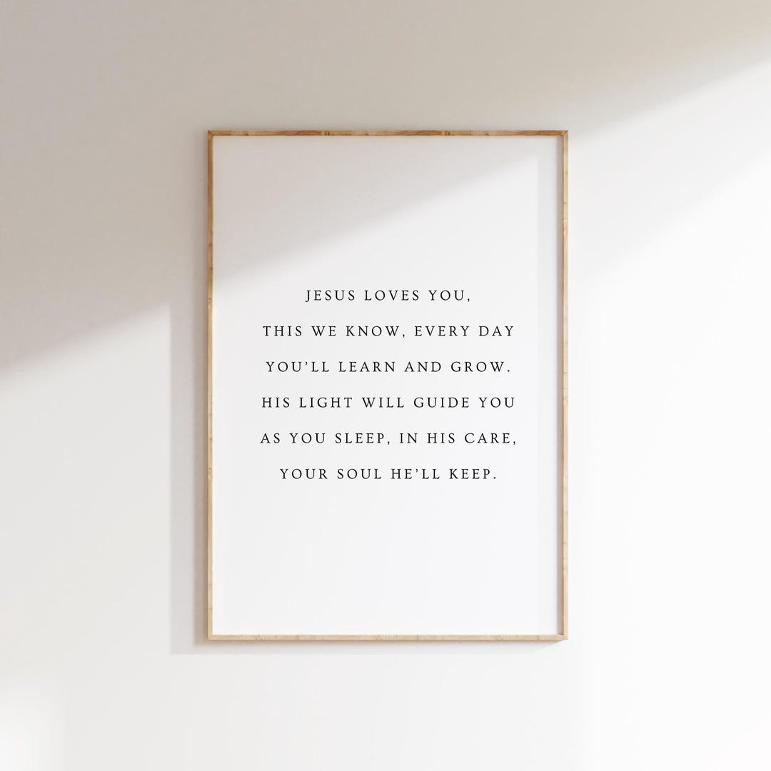 Jesus Loves Me Poem, Christian Nursery Poem, Christian Nursery Wall ...
