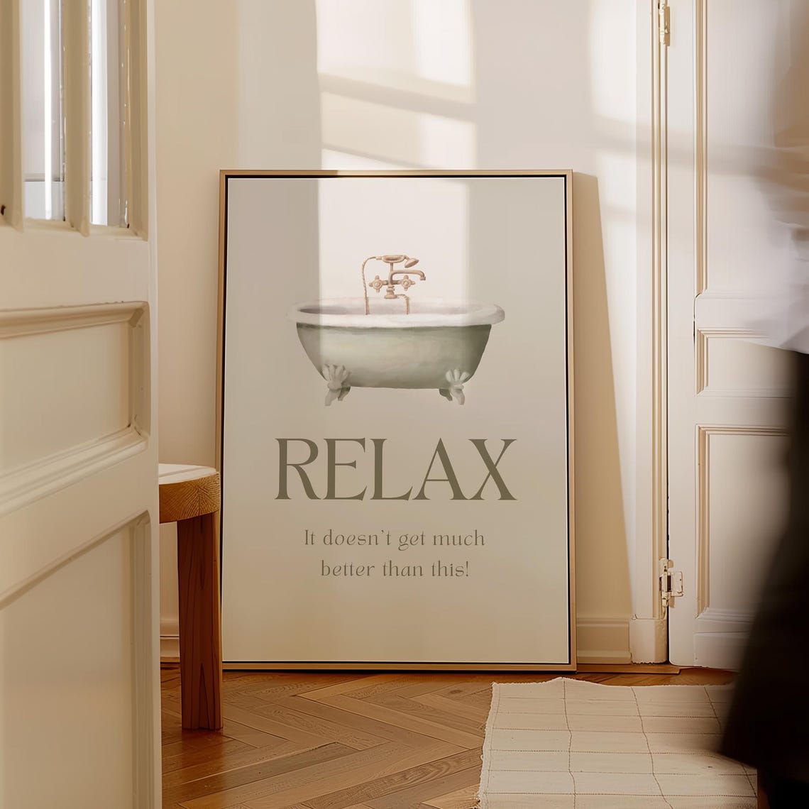 Relax Printable Wall Art, Bathtub Wall Art, Washroom Wall Art, Modern ...