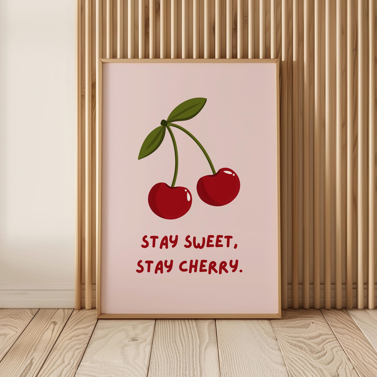Stay Sweet, Stay Cherry, Cherry Wall Art, Cute Cherry Prints, Cherry ...