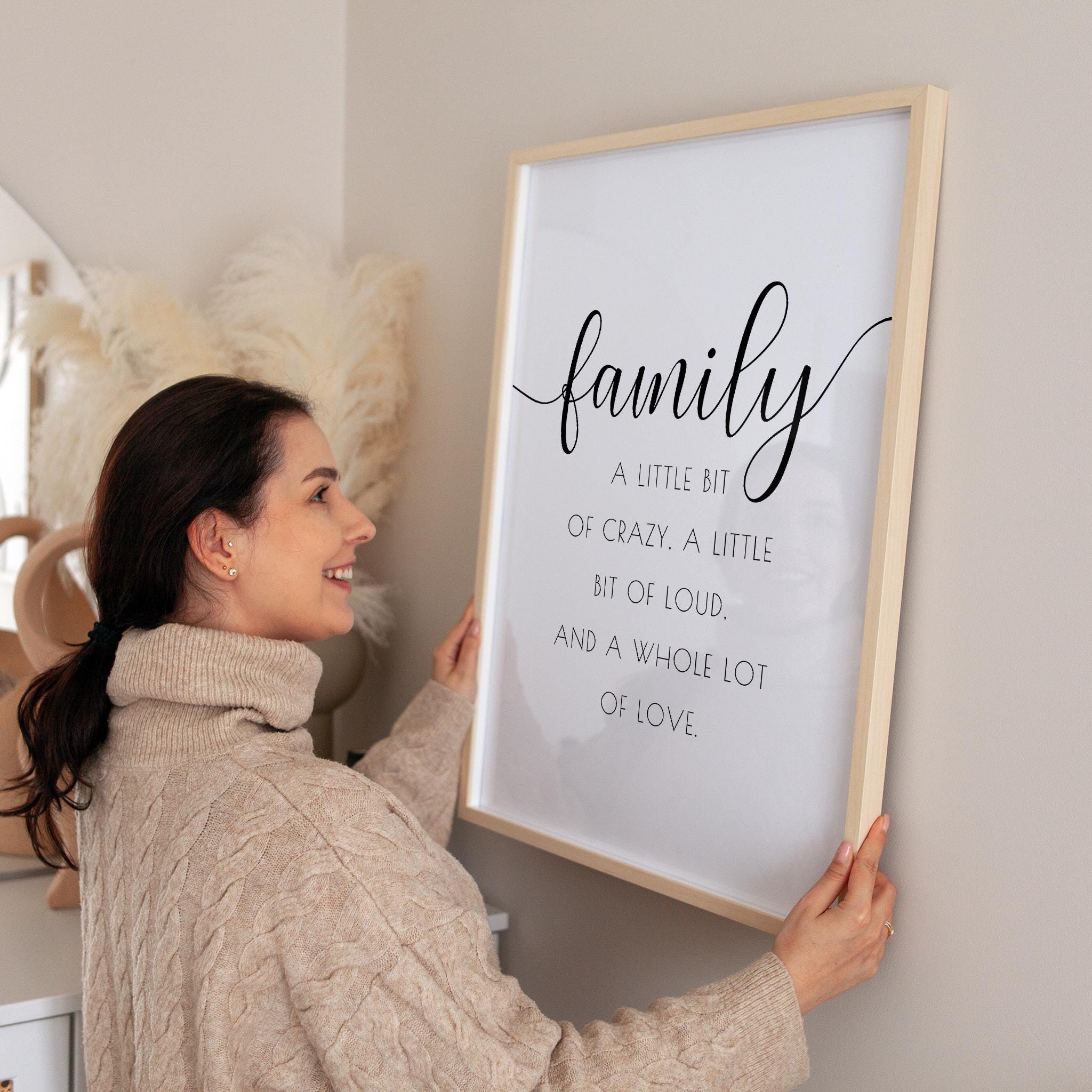 Family Quote Wall Art, House Wall Decor, Typography Print, Minimal Wall ...