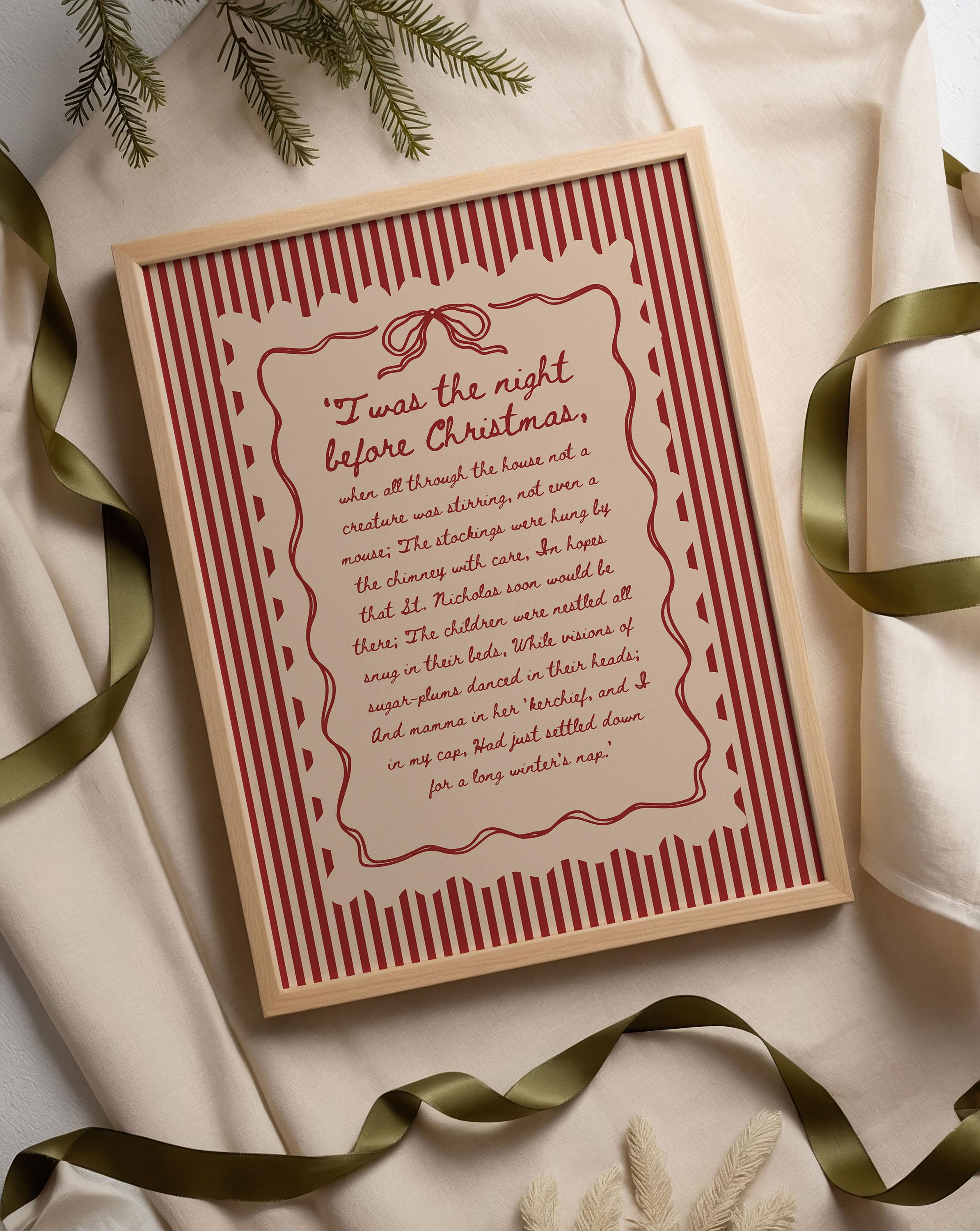 Twas the Night Before Christmas Printable, Vintage Christmas Decor ...