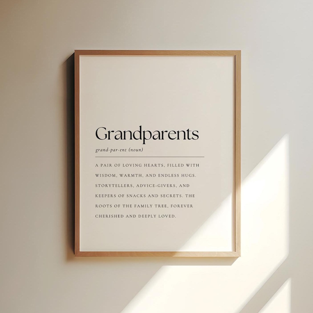 Grandparents Wall Art Printable, Grandparents Definition Wall Art ...