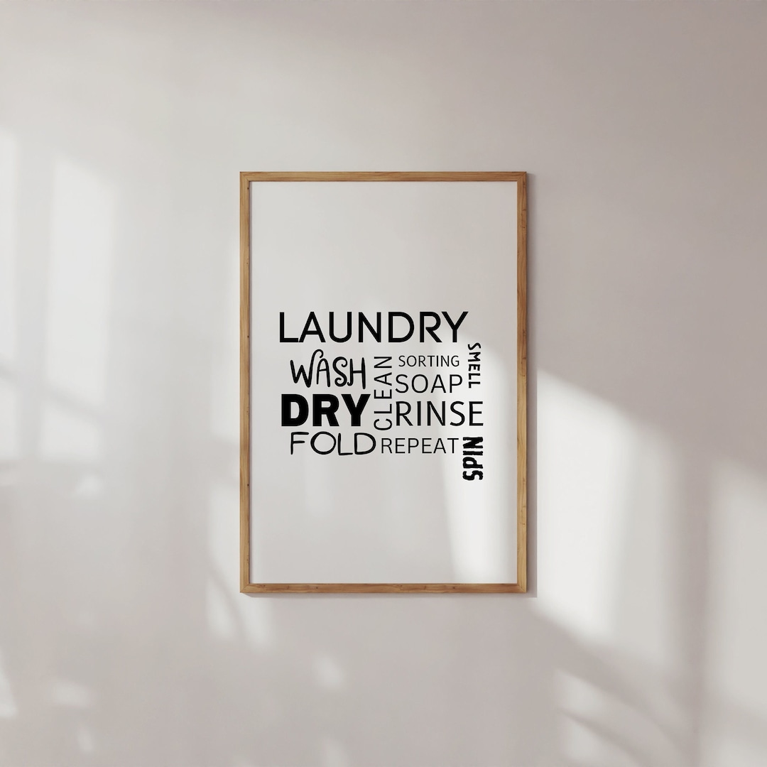 Laundry Room Wall Art, Laundry Words Printable, Laundry Wordle, Laundry ...