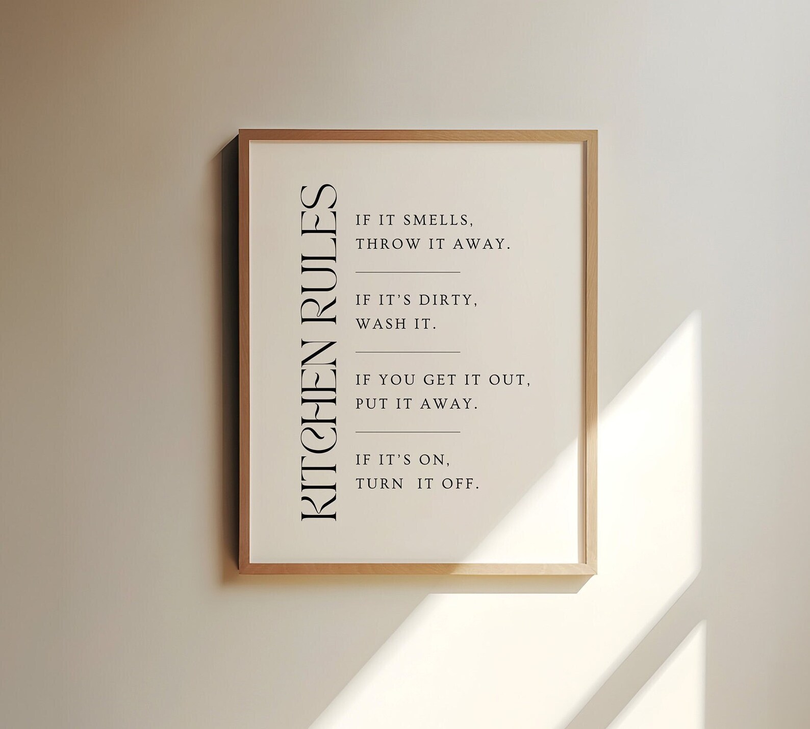 Kitchen Rules Wall Art, Kitchen Rules Printable, Kitchen Wall Decor ...