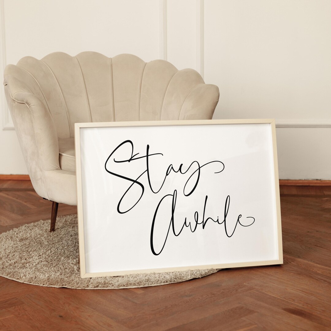 Stay Awhile, Entryway Wall Art, Entryway Quote, Home Quote Wall Art ...
