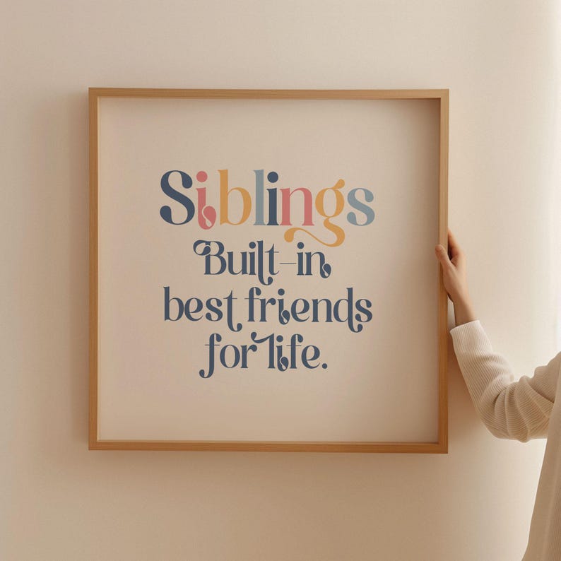 Siblings Built-in Best Friends for Life, Kids Bedroom Wall Art, Kids ...