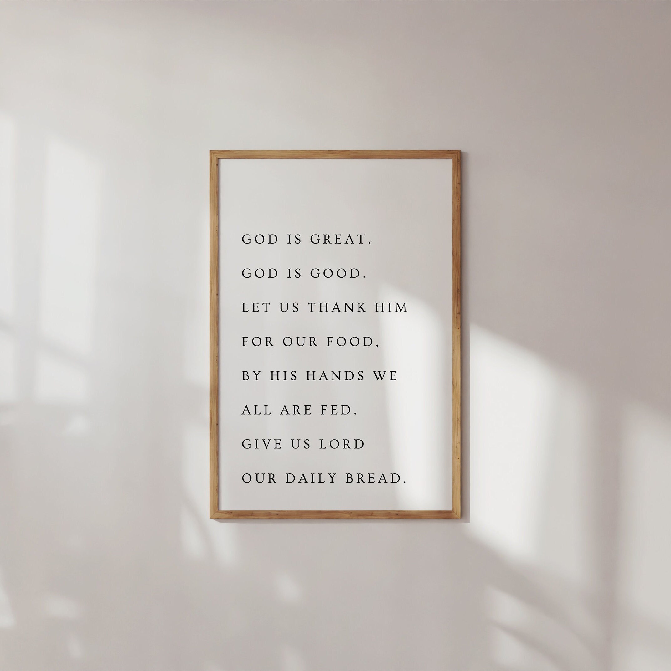 God is Great, Christian Printable, Christian Wall Art, Kitchen Wall Art ...