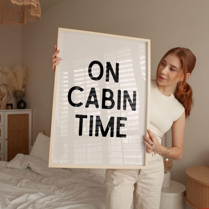 On Cabin Time Wall Art Print, Cabin Welcome Sign, Cabin Quote, Cabin ...