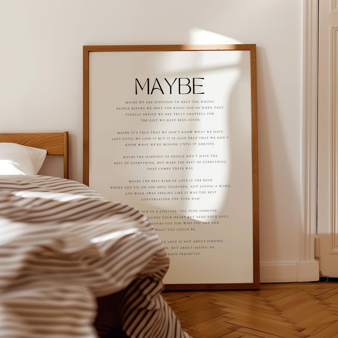 Maybe Love Poem, Romantic Poem Wall Art, Love Quote, Wedding Gift ...