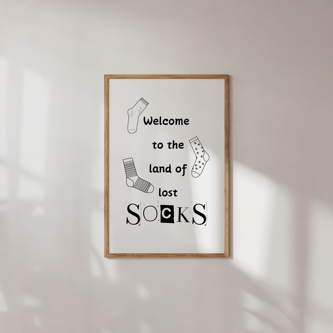 Welcome to the Land of Lost Socks, Laundry Room Wall Art, Laundry Room ...