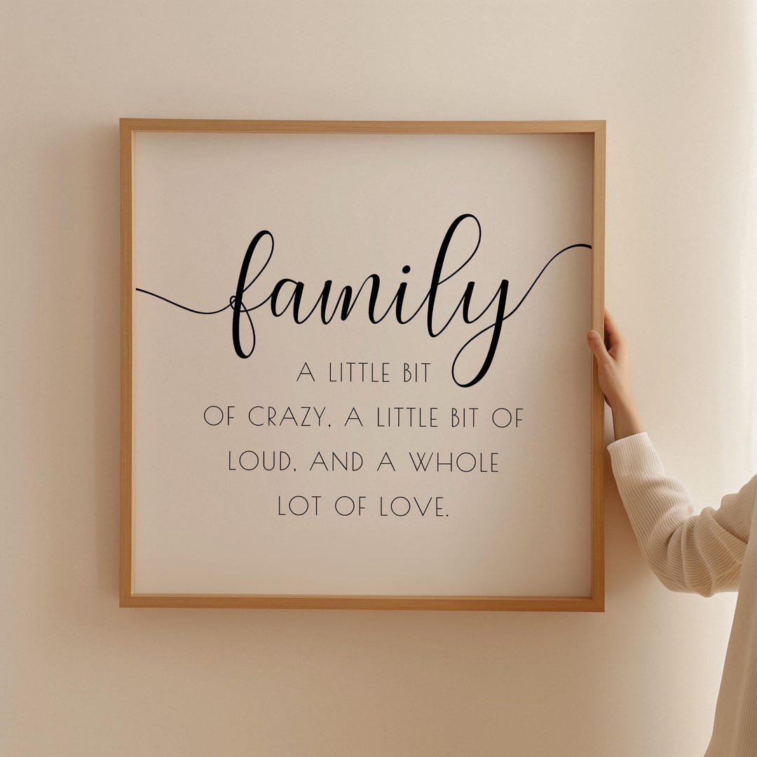 Family Quote Wall Art, House Wall Decor, Typography Print, Minimal Wall ...