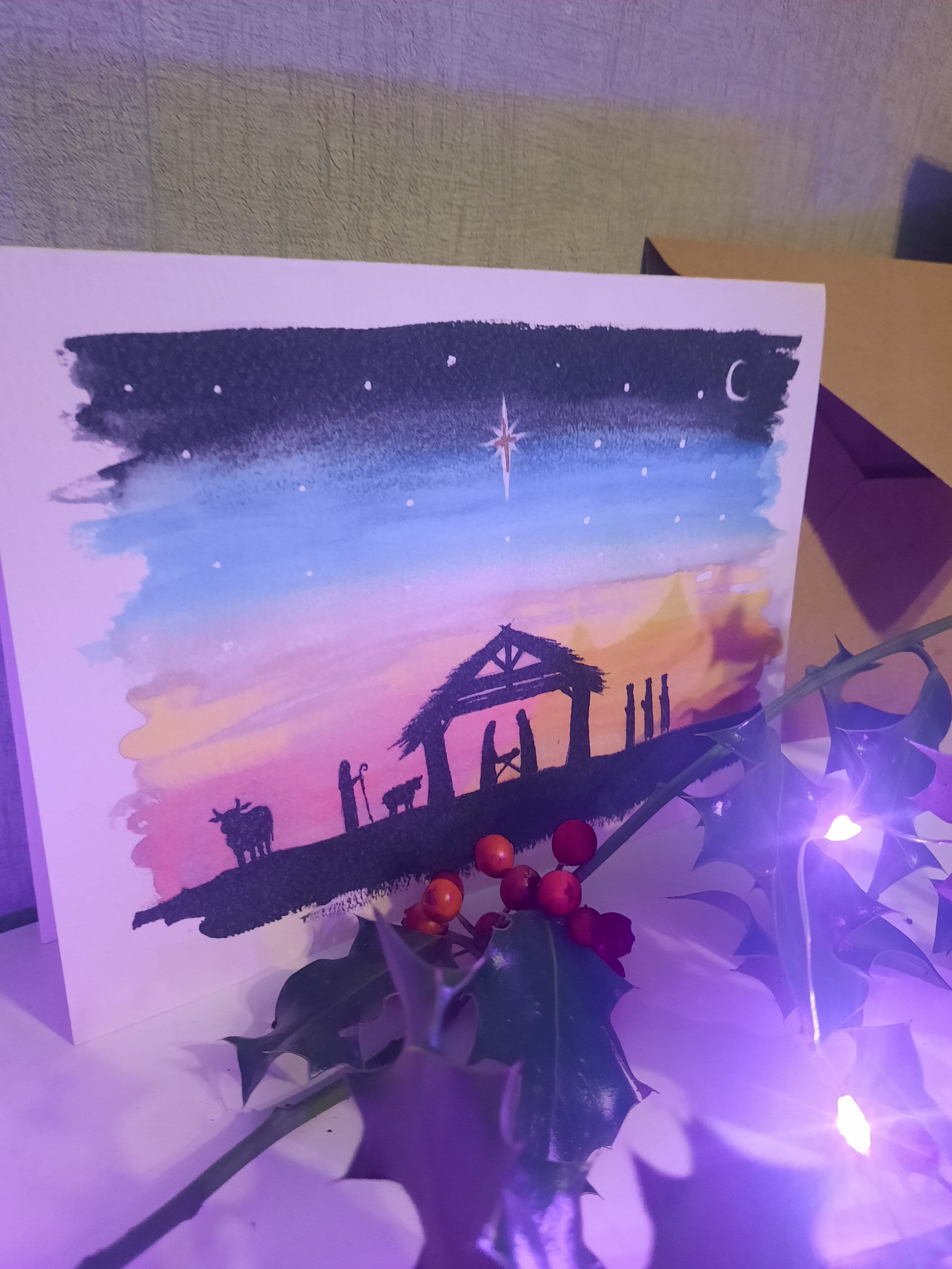 Nativity Star Luxury Handmade Christmas Card - Etsy