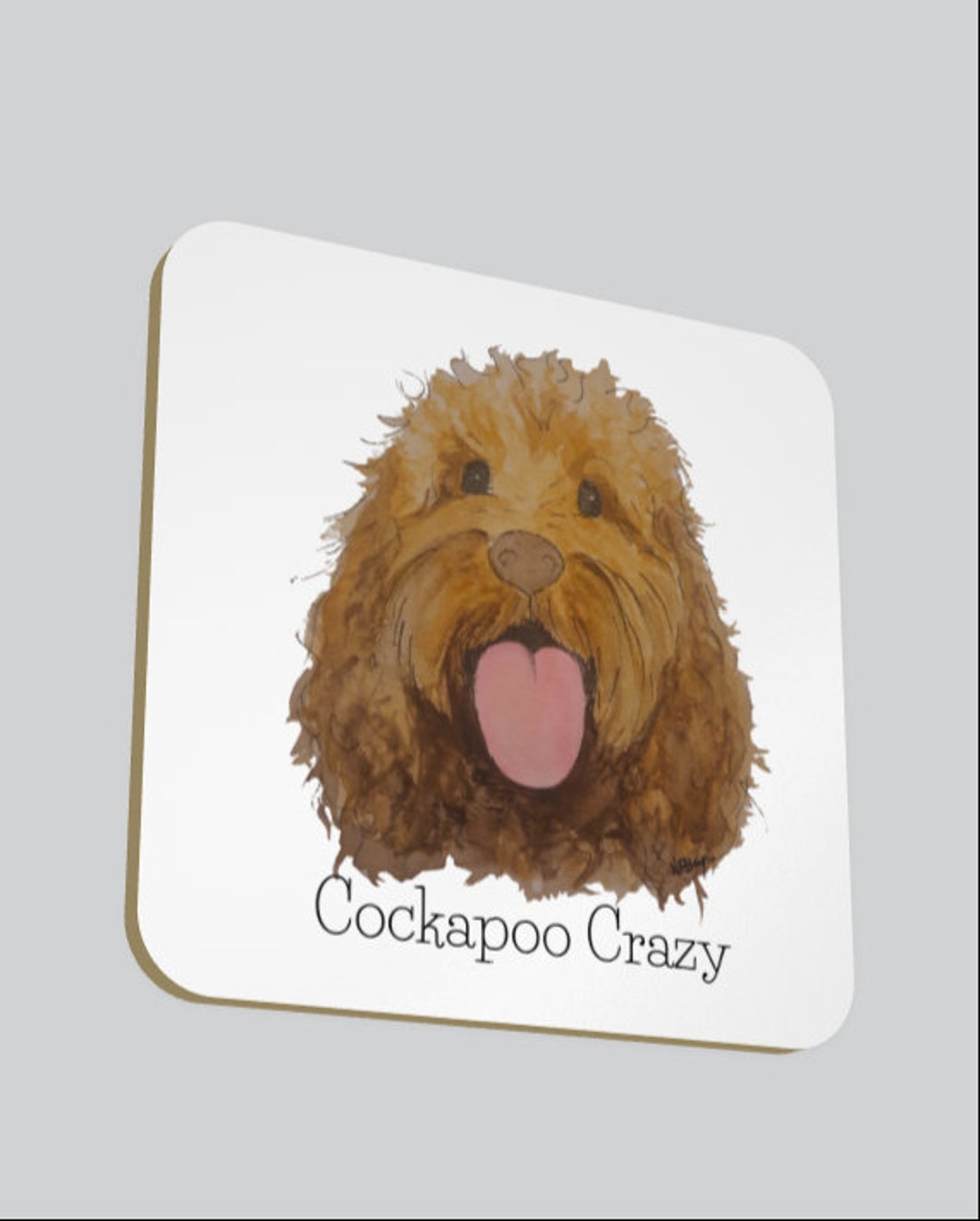 Cockapoo Crazy/ Cockapoo Mad/ Cockapoo Dad/ Cockapoo Mum Coaster - Hand ...