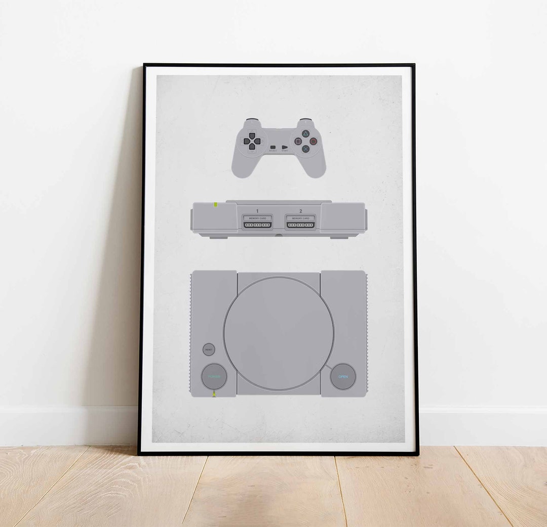 Vintage Playstation Console Poster, Retro Gaming Decor (digital ...