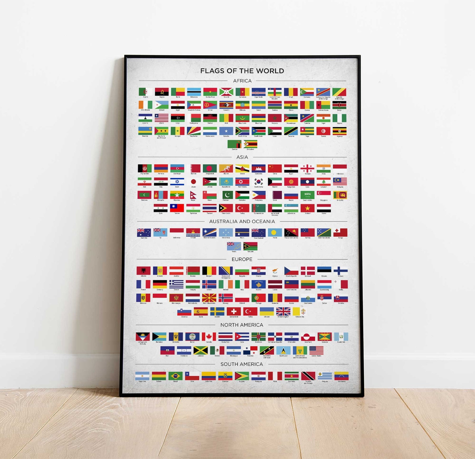 Flags of the World Poster: Educational Geography Print (unframed) - Etsy