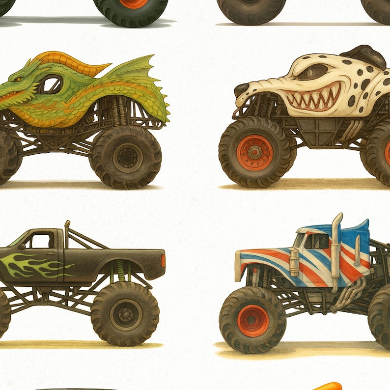 Monster Truck Poster, Monster Jam Print, Extreme Offroad Vehicle ...