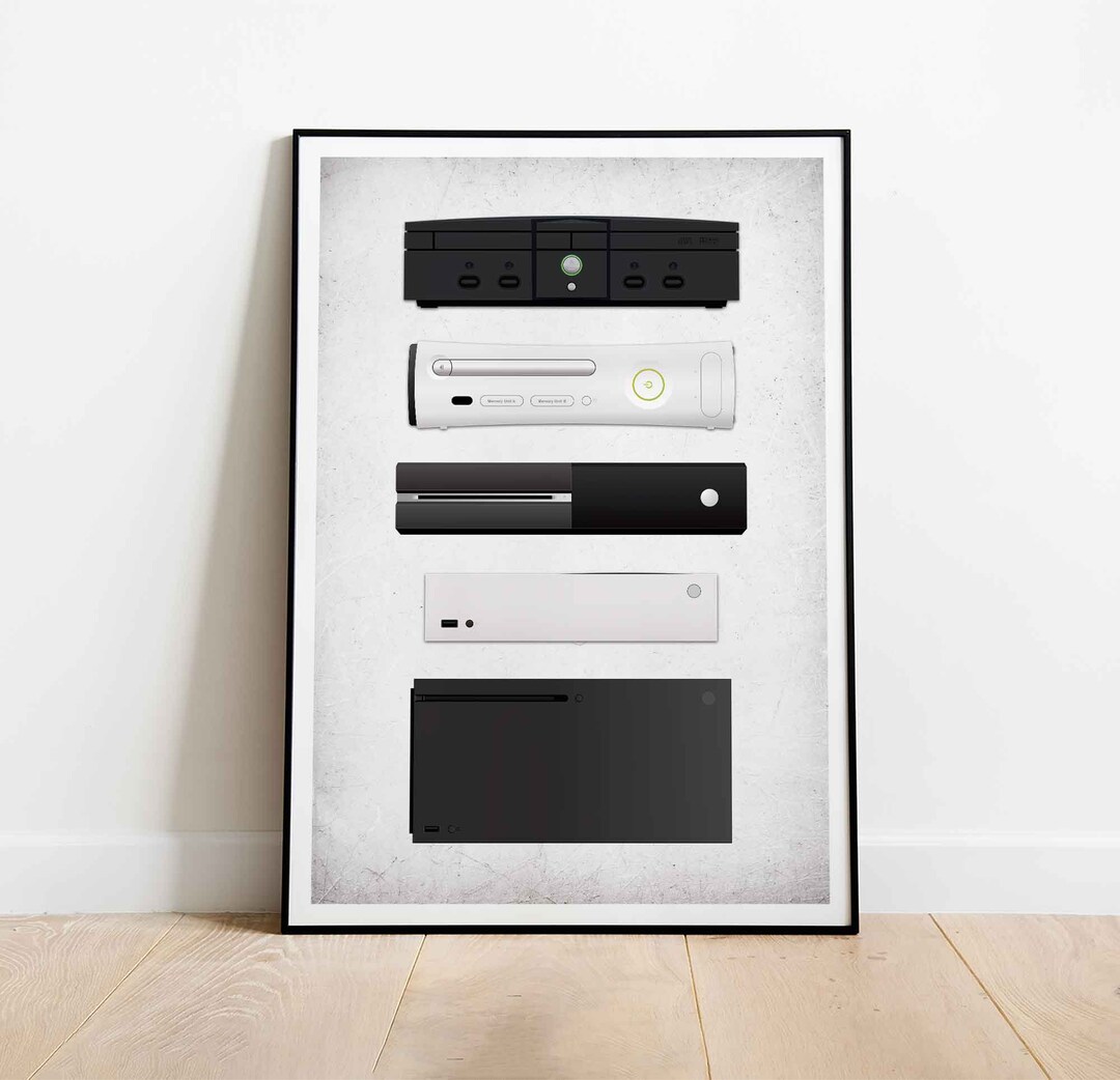 Xbox Console Evolution Poster. History of Xbox Wall Art | Decor for ...