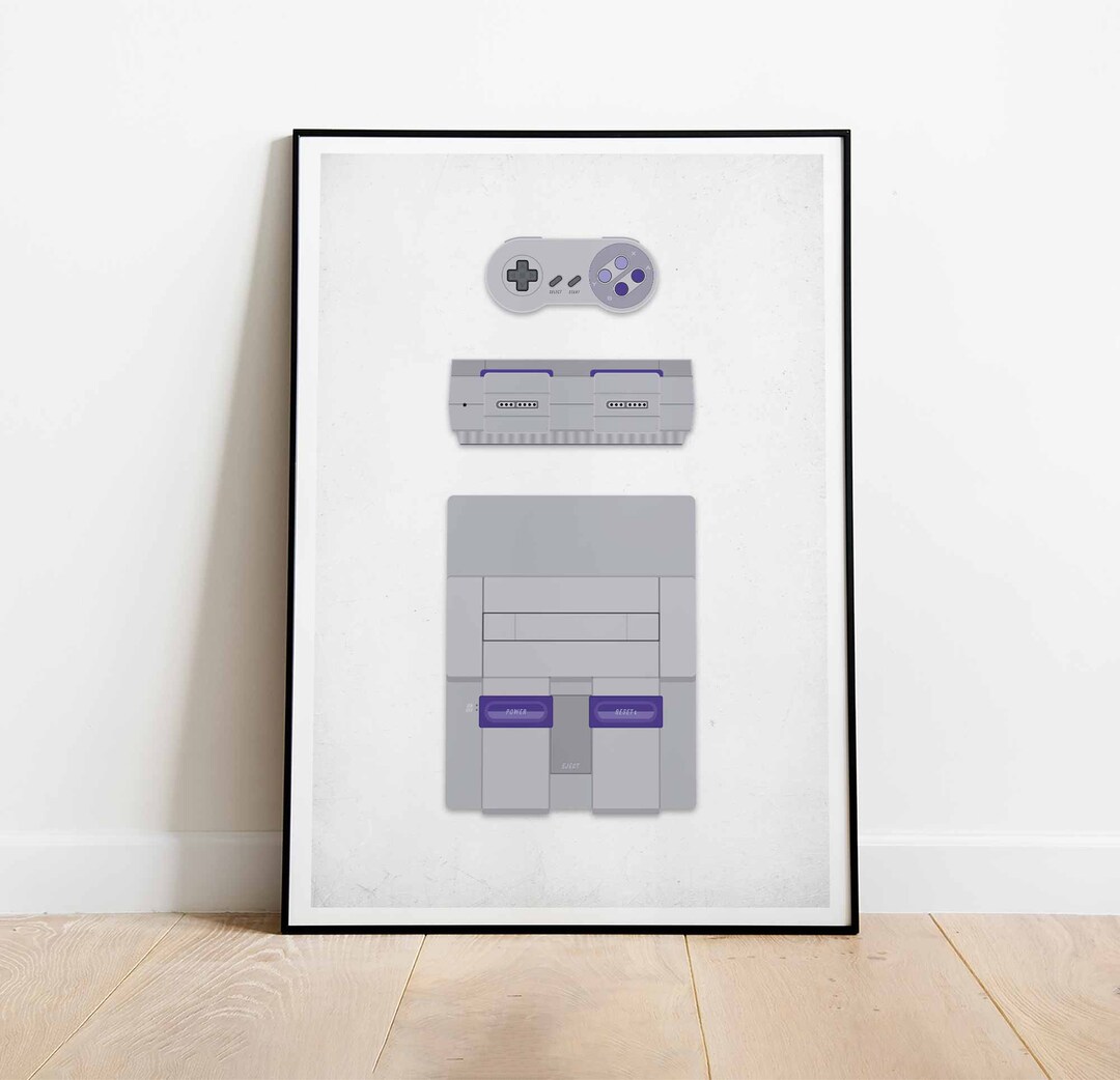 SNES Console Poster: Retro Gaming Wall Art (digital Download) - Etsy