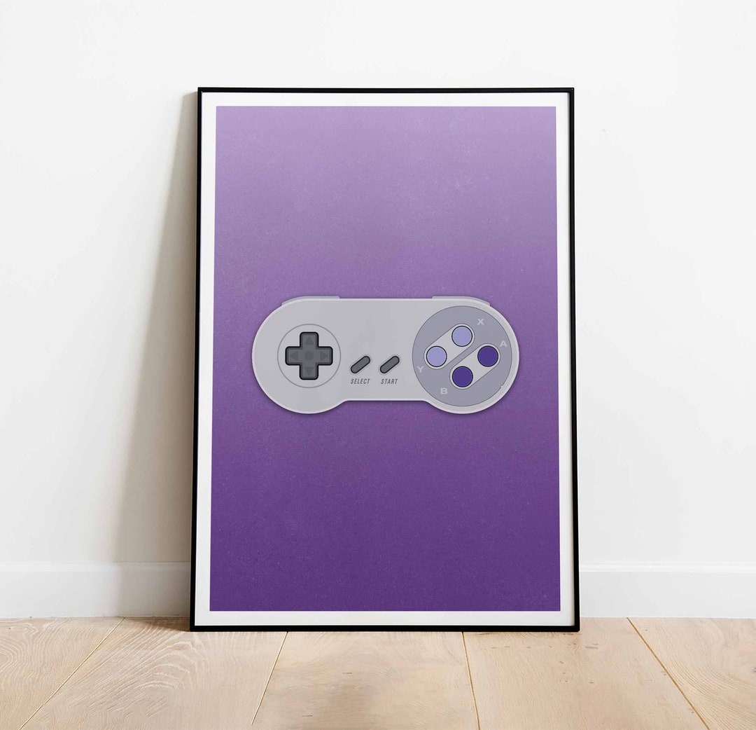 SNES Controller Poster. Retro Video Game Controller Wall Decor, Digital ...