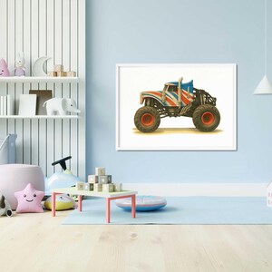 Set of 4 Monster Truck Poster, Monster Jam Print, Extreme Offroad ...