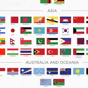 Flags of the World Poster: Educational Geography Print (unframed) - Etsy