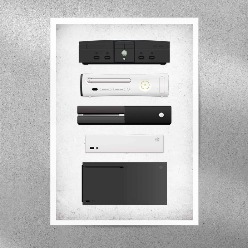 Xbox Console Evolution Poster. History of Xbox Wall Art | Decor for ...
