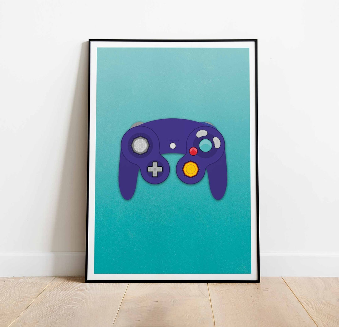 Gamecube Controller Poster. Retro Video Game Controller Wall Decor ...