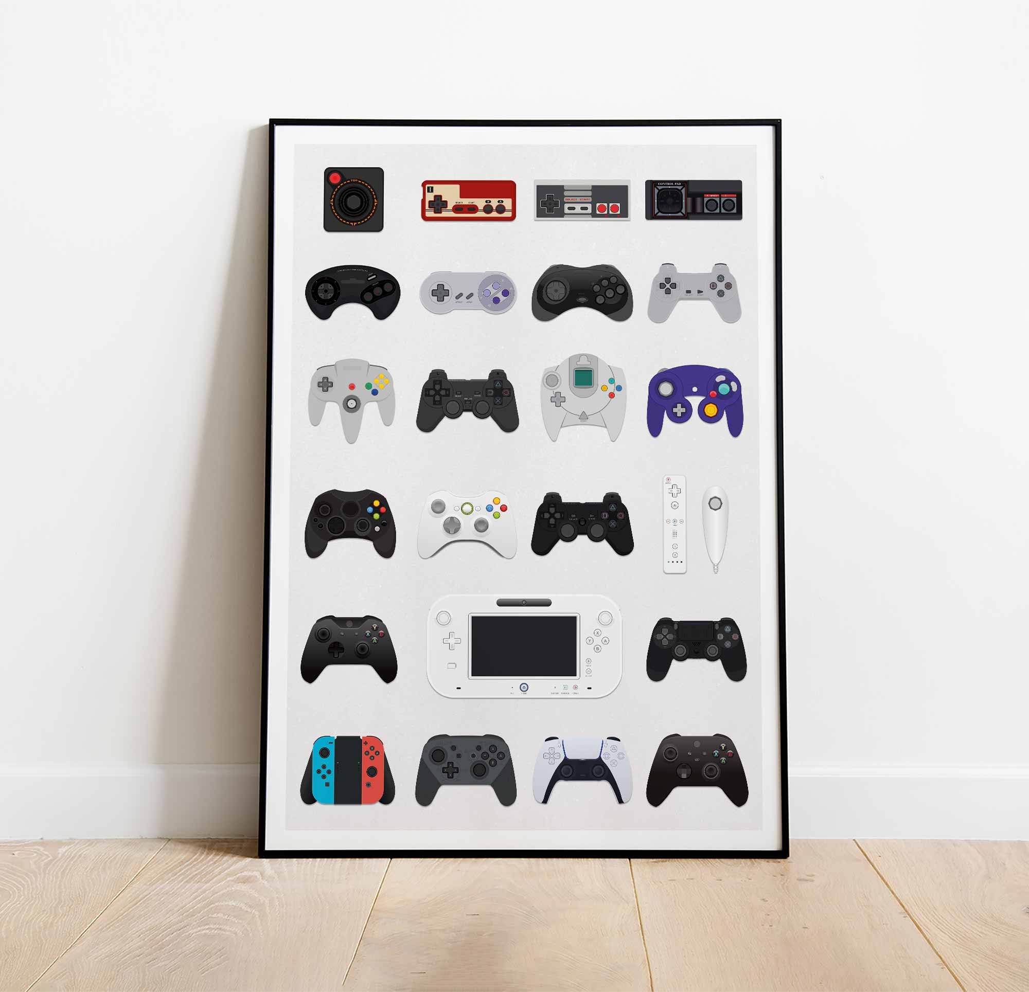 Video Game Controller Evolution Poster: Gamer Room Wall Art (digital ...
