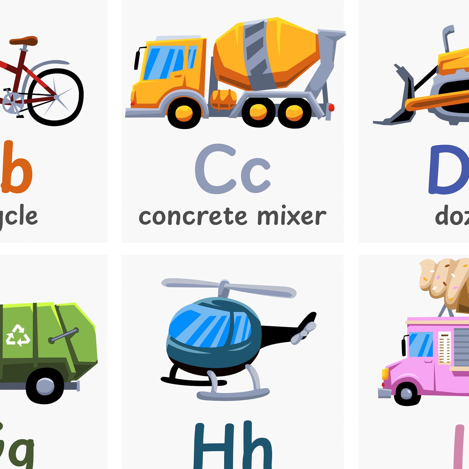 Vehicle Alphabet Poster: Transportation Nursery Decor (digital Download ...