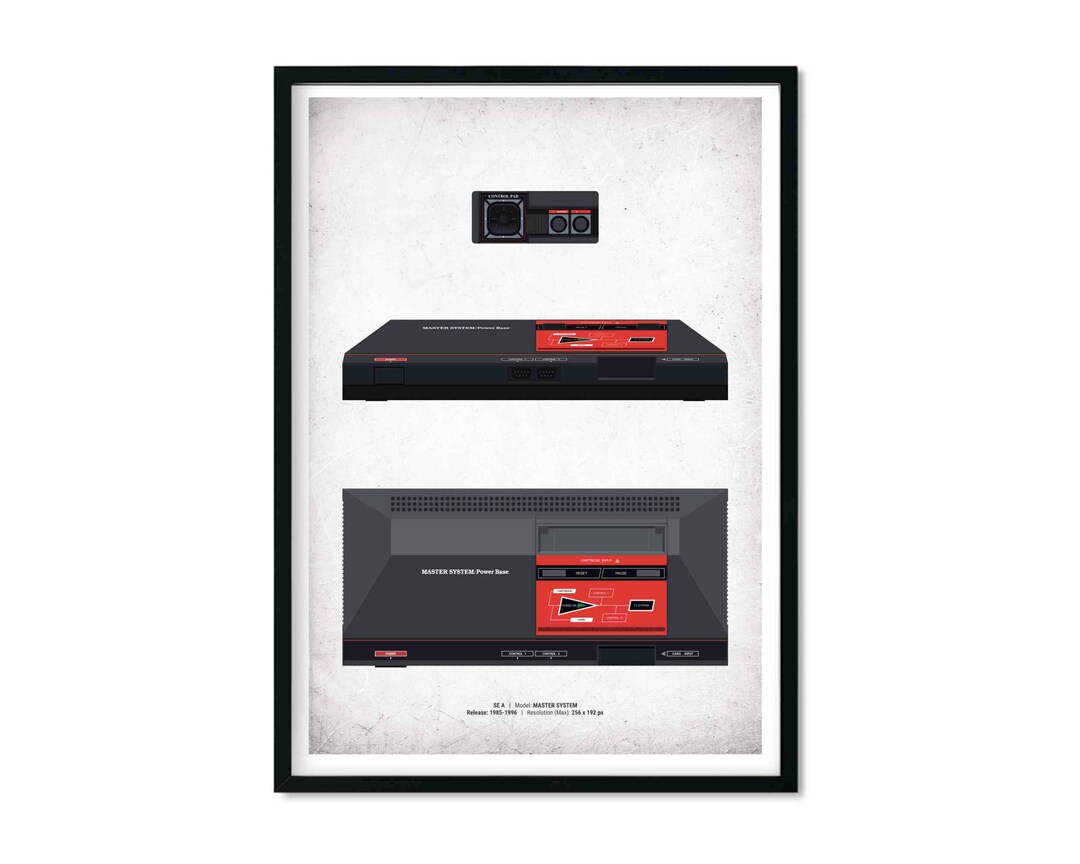 Sega Master System Poster. Retro Gaming Console Print. Vintage Sega ...