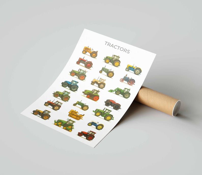 Tractor Collage Poster Print: John Deere Farm Nursery Art (unframed) - Etsy