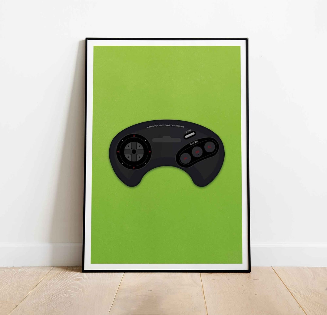 Sega Genesis Controller Poster: Gamer Room Wall Art (digital Download ...