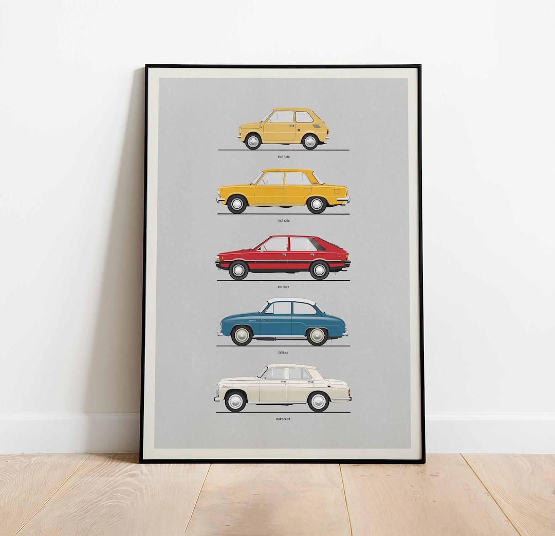 Polish Classic Cars Poster: PRL Era Car Enthusiast Wall Art (unframed ...