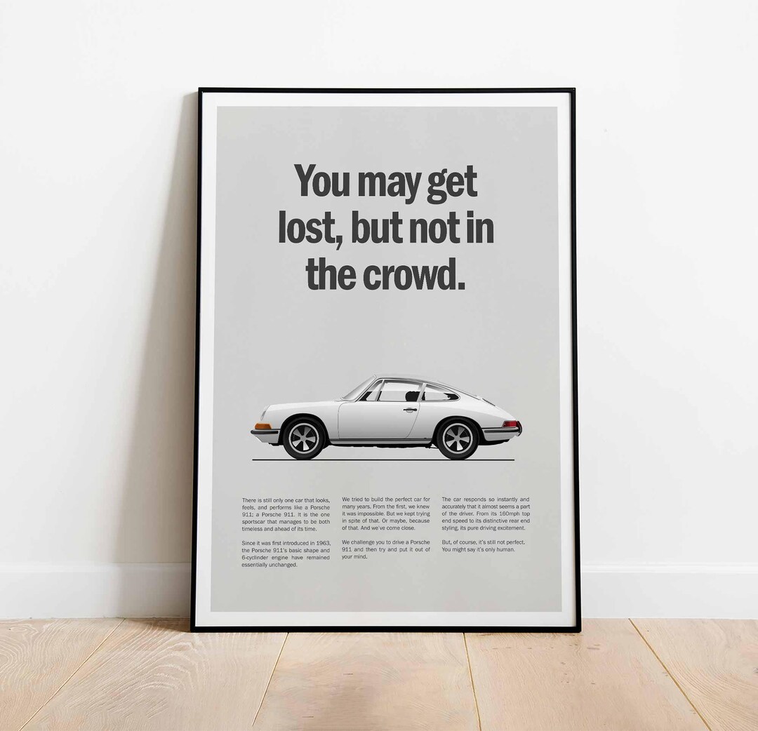 Car Ad Poster. "lost in the Crowd" Vintage Wall Art (unframed) - Etsy