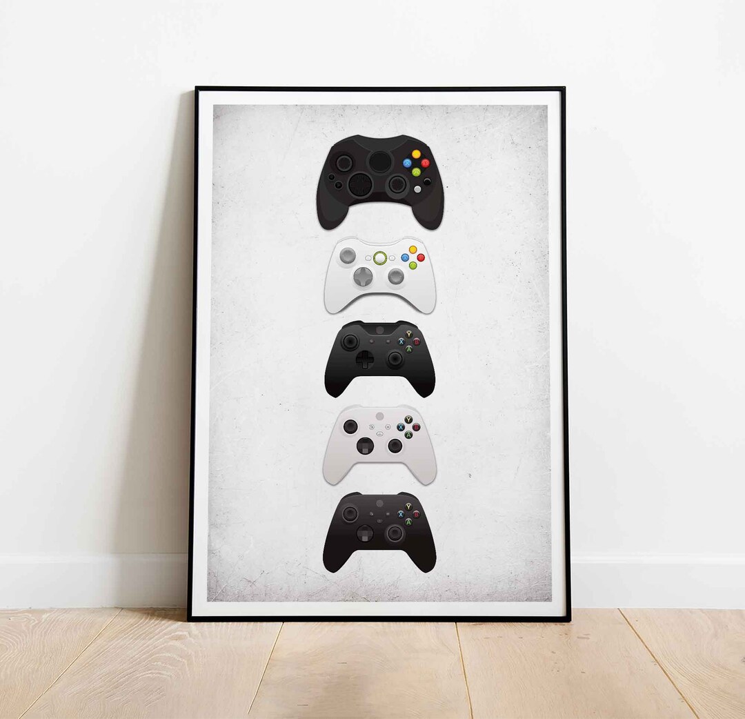 Xbox Controllers Poster. Xbox Wall Art | Decor for Games Room, Boys ...